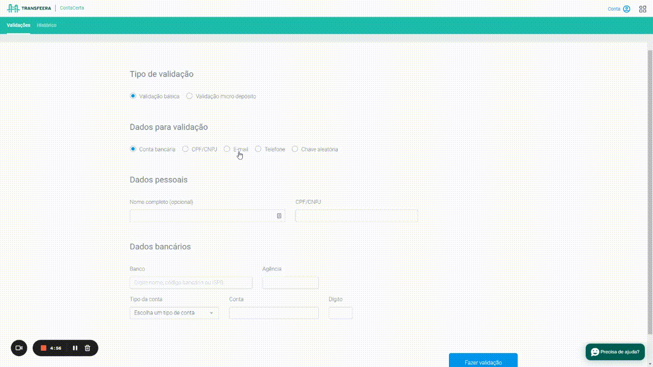 Como fazer suas validações pela tela de sua plataforma - Central de ...